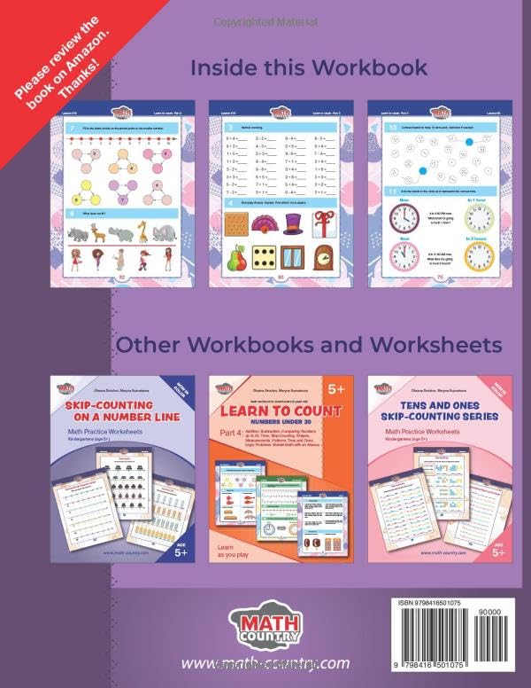 Mua Math workbook for preschoolers (5 years old). Learn to count. Part ...