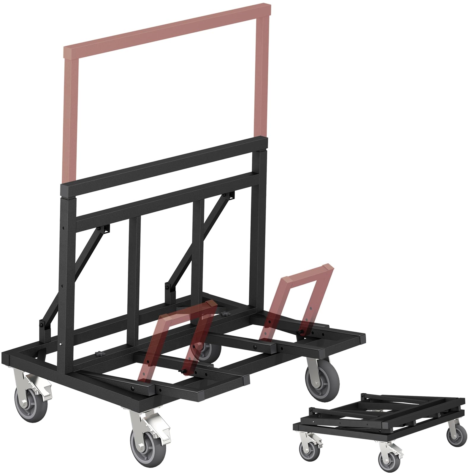 MODCART Folding Drywall Cart, Upgraded Panel Dolly Load 2200 lbs, Heavy ...