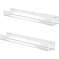 Amazon.com: VIVO Dual Acrylic 24 inch Floating Bookshelves for Wall ...