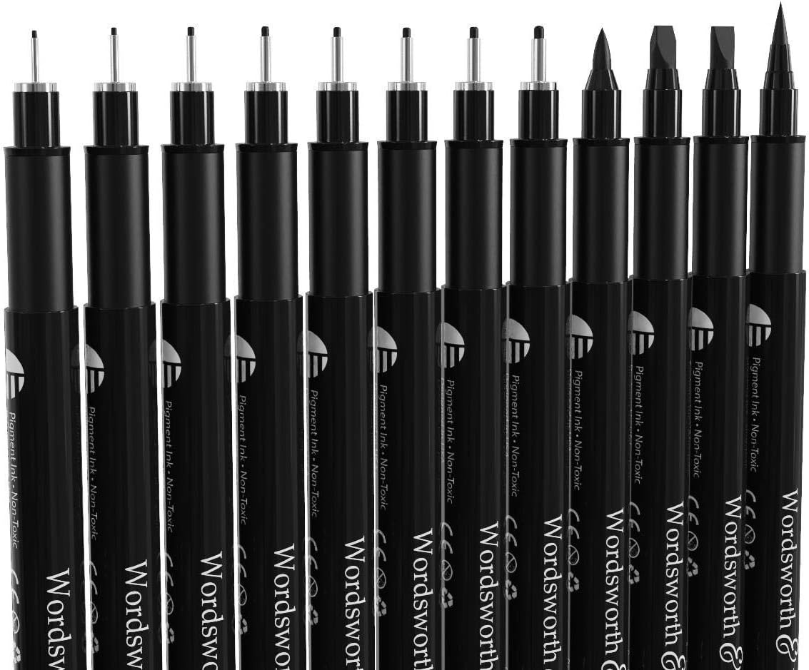 Wordsworth and Black Calligraphy Fineliner Pens – Fine, Thin Tip and ...