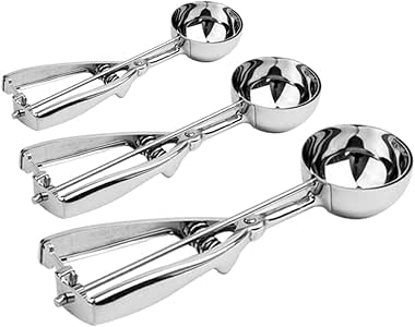 Amazon.com: 3 Pack High Grade Stainless Steel Ice Cream Scoop with ...