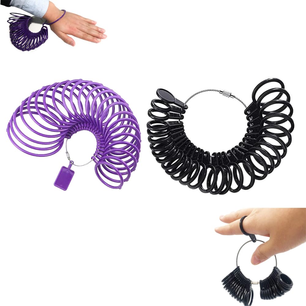 Ring Sizer and Wrist Size Measuring Tool Set, Plastic Ring Sizer Guage ...