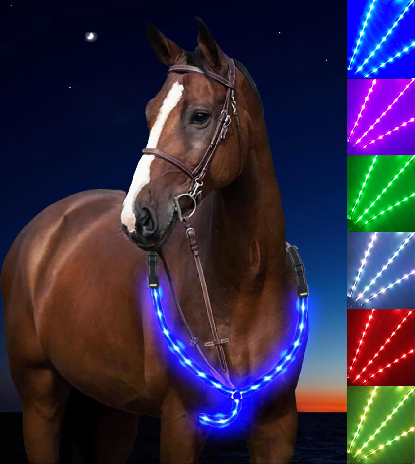 Mua LED Horse Breastplate Collar, 6 Colors in 1 Light up Horse Tack ...