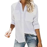 Camicia Chiffon Donna Camicette Oversize Camicie Manica Lunga Scollo V ...