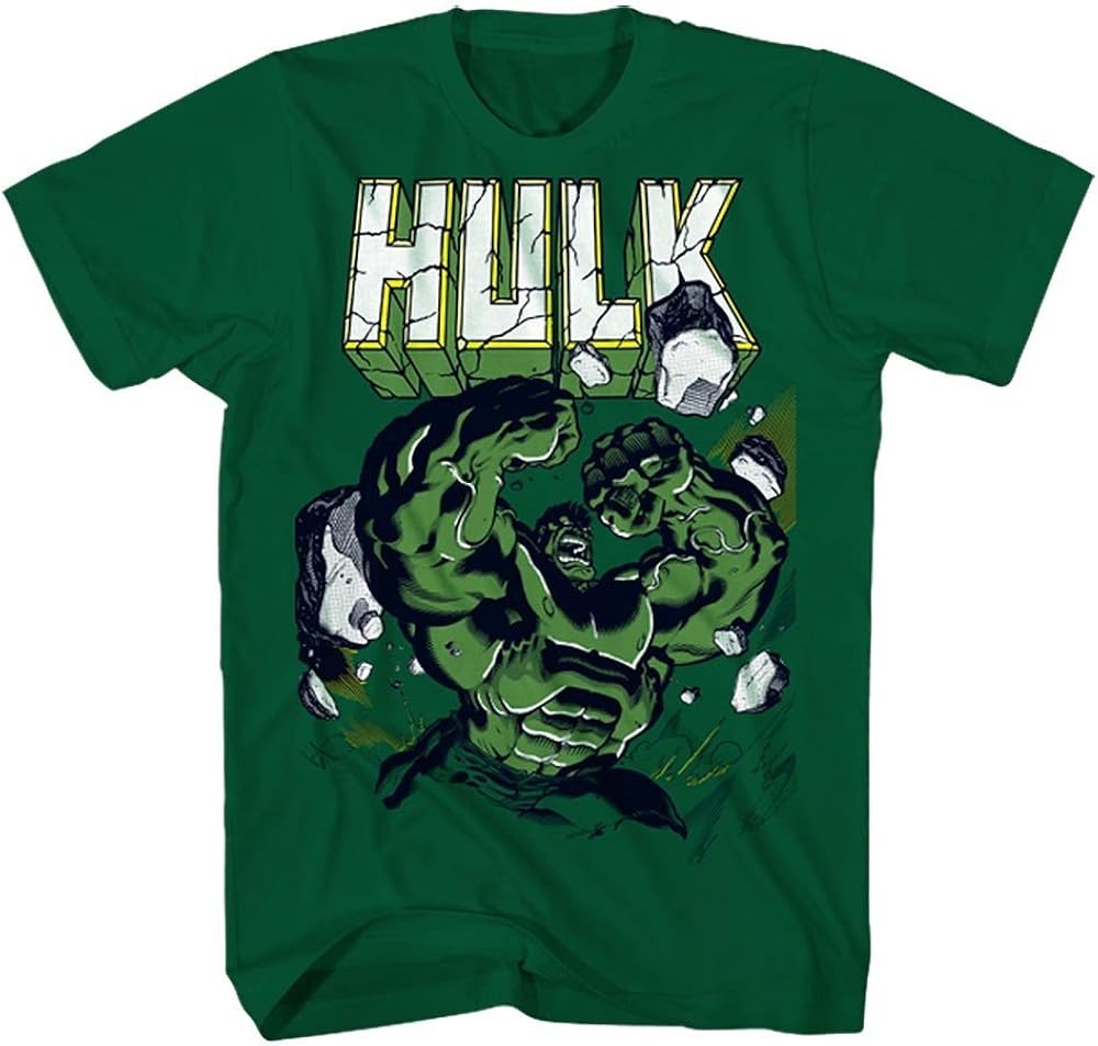 Marvel Comics The Incredible Hulk Smash Smash Men's Dark Green T-Shirt ...