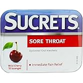 Amazon.com: Sucrets Sore Throat Lozenges, Wild Cherry, 18 Count (Pack ...