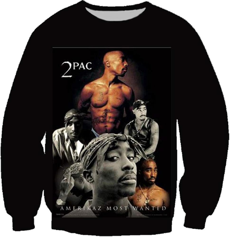 Unisex Hip Hop Pullover 2Pac Rapper Hoodies para Mujeres Impreso en 3D ...