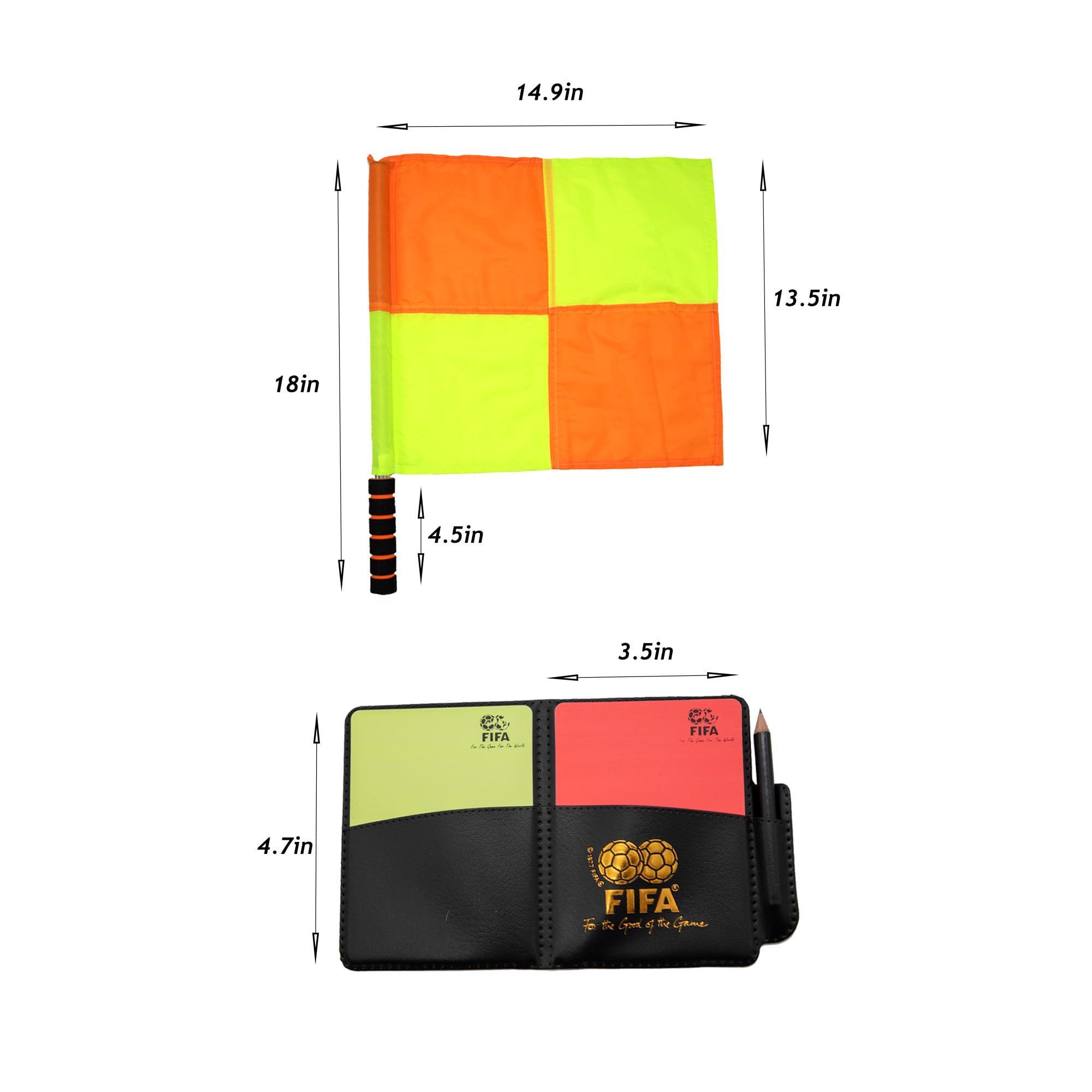 Soccer Referee Flag,Checkered Linesman Flags Set With Case，Metal Pole Foam Handle Water Proof ...