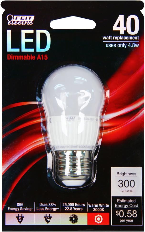 Feit BPA15/DM/LED 40W Equivalent A15 Frost Medium Base LED Light ...