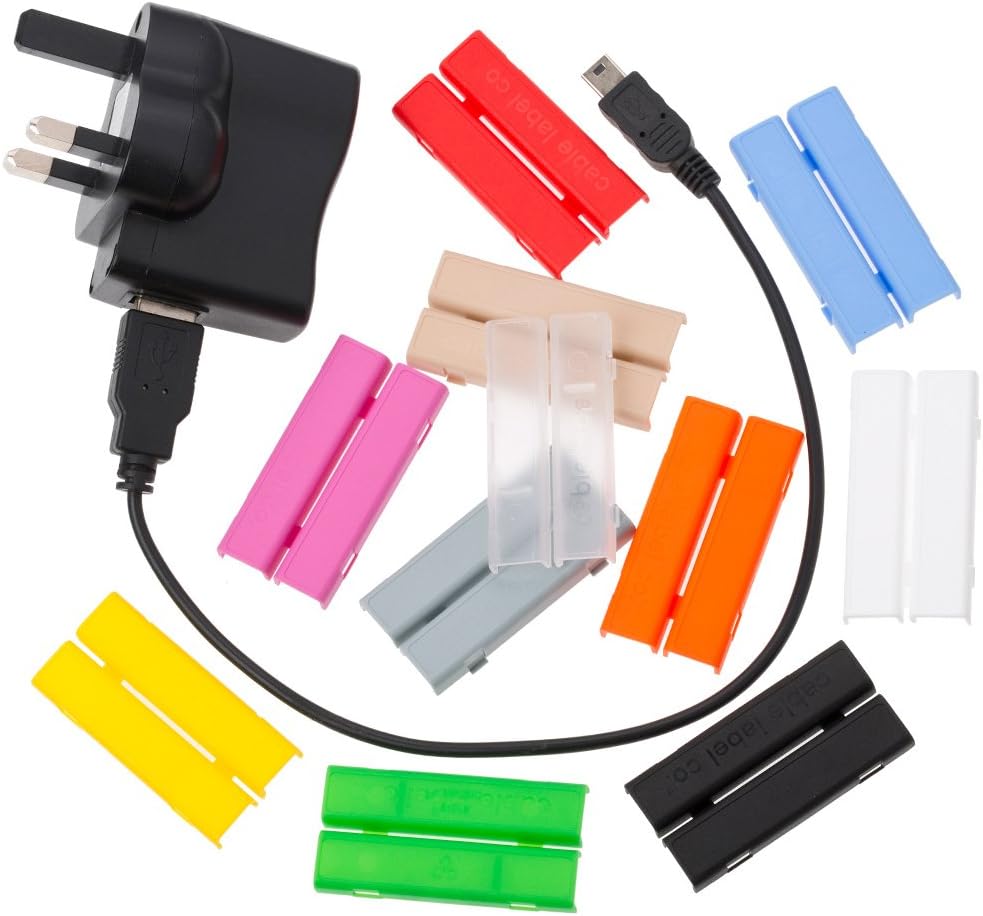 Cablebug2 (Small) Pack of 10 Multi Coloured Clip-On Cable Labels. Fits ...