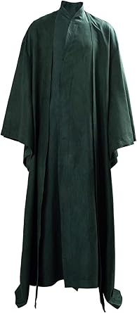 Amazon.com: Hibuyer Men's Wizard Voldemort Robe Deluxe Cloak Green Coat ...