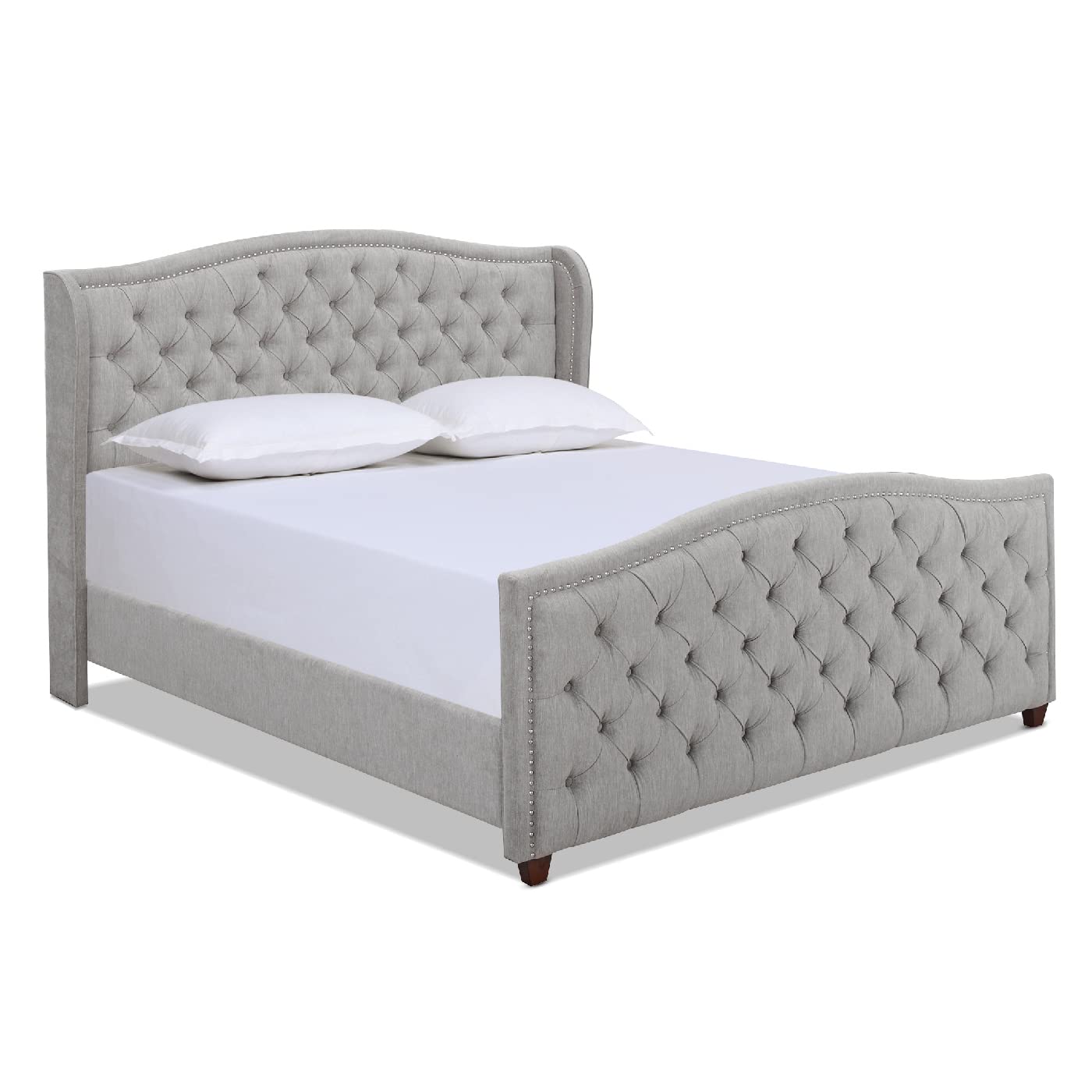 Jennifer Taylor Home Marcella Upholstered Shelter Headboard Bed Set ...