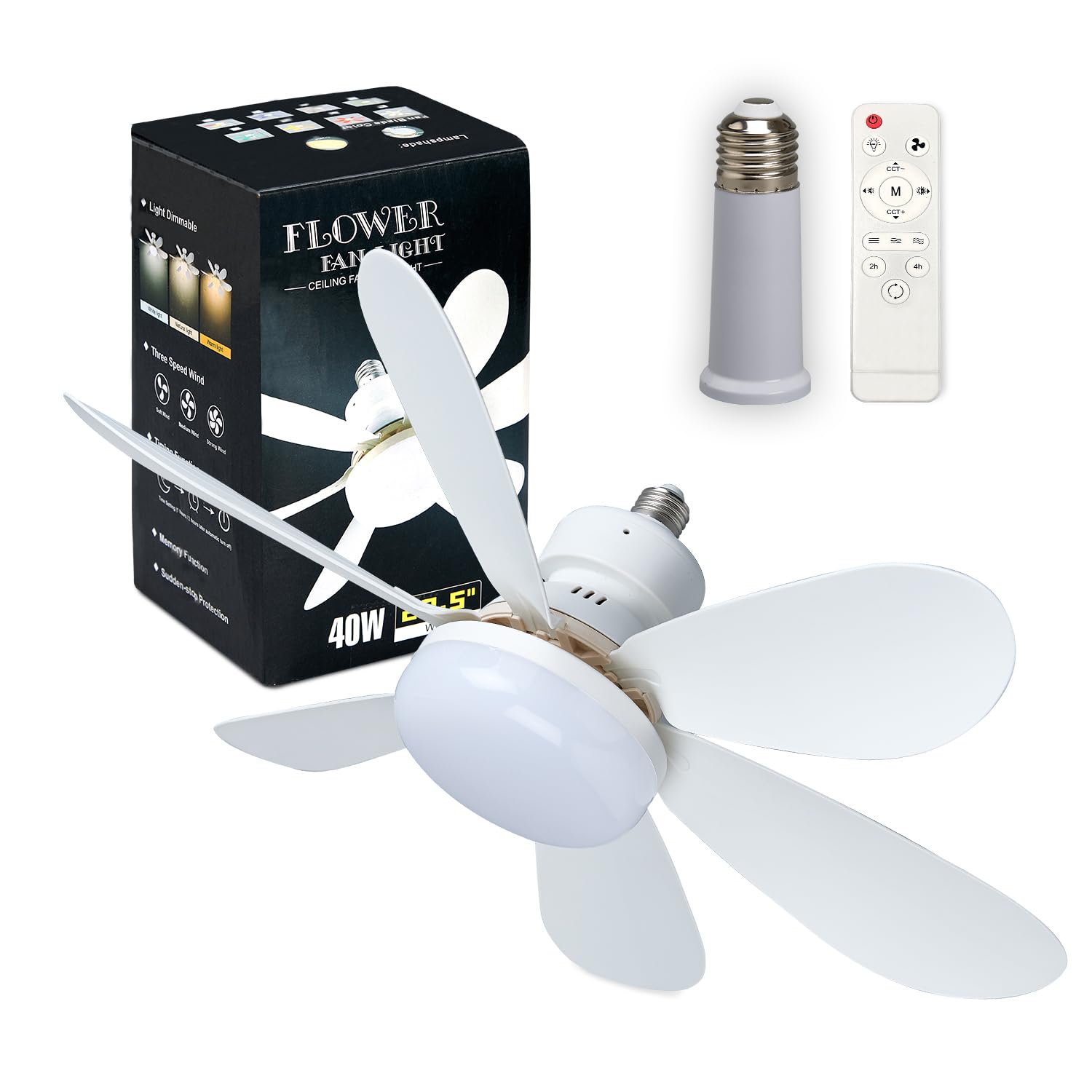 Socket Ceiling Fans with Lights and Remote: Ceiling Fan That Screws ...