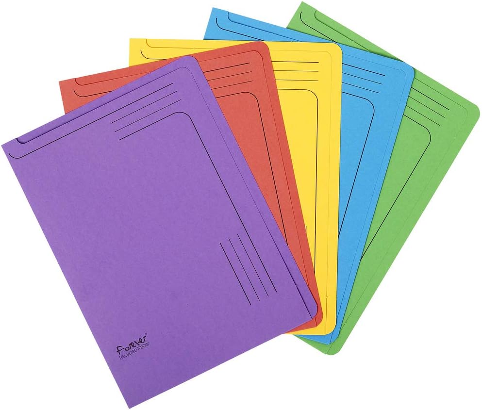 Exacompta Forever Slip File, 290 gsm, A4 - Assorted Colours, Pack of 25 ...