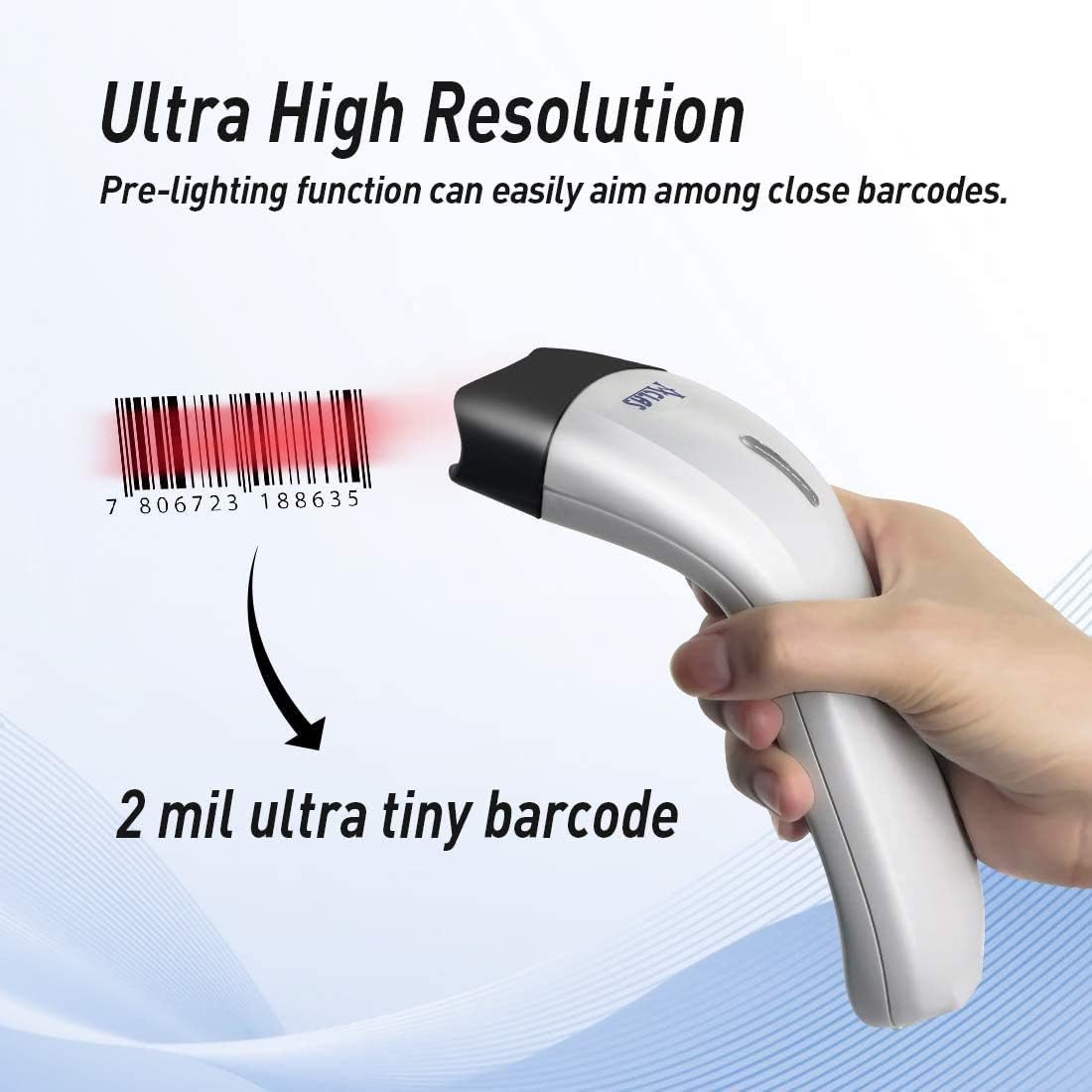 ACLAS Barcode Scanner Wired Handheld 1D Imager Bar Code Reader USB POS ...