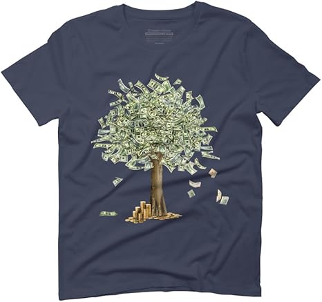 Design By Humans Money Grows on Trees? Men's 3X-Large Navy Graphic T ...