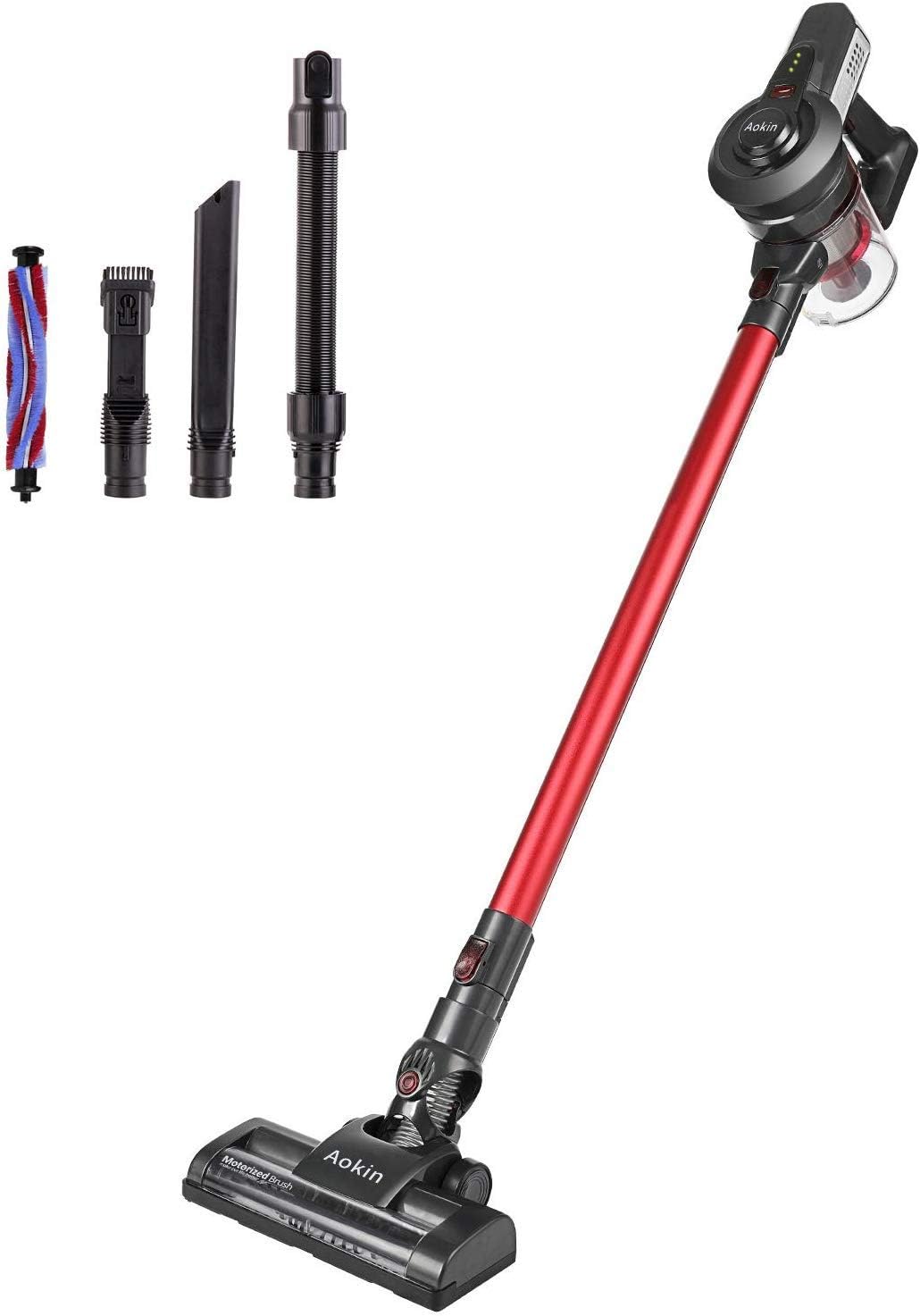 Aokin Aspirador Escoba sin Cables, 12,000Pa Aspirador Potente 2 Modos ...