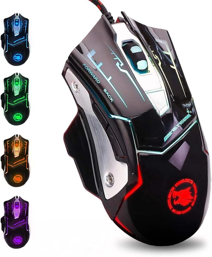 Amazon.com: USB Computer Mouse Wired, Light Up Mouse for Laptop with ...