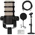 Amazon.com: Rode PodMic Dynamic Podcasting Microphone | Black Bundle ...