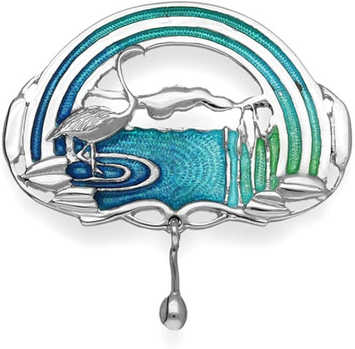 Sterling Silver Traditional Pat Cheney Design Brooch With Hot Glass ...