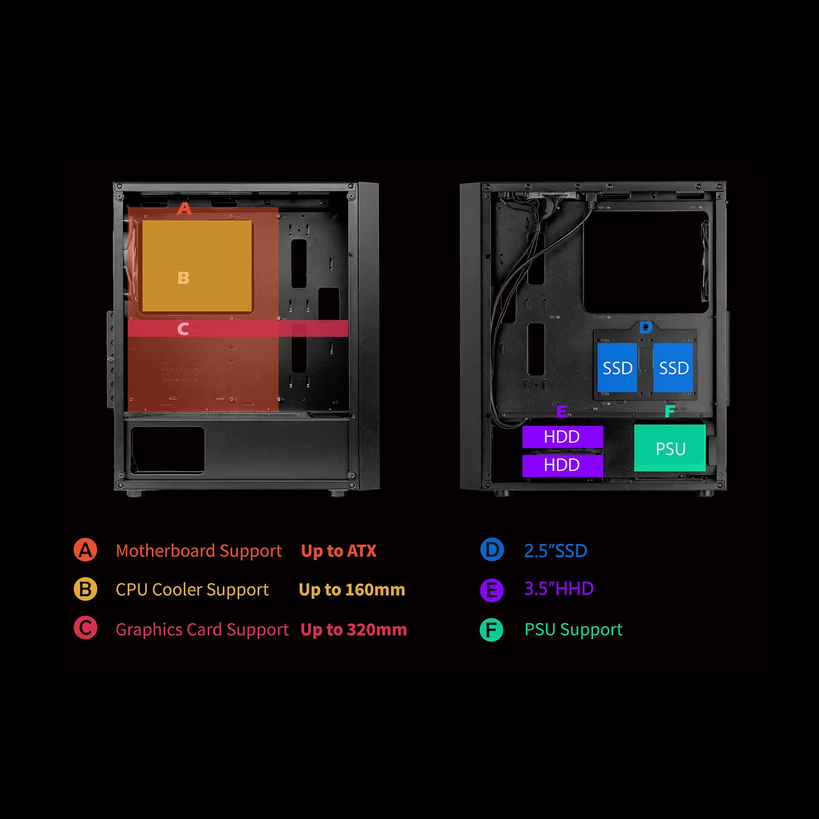 Mua X921 Mesh Airflow and Tempered Glass Gaming PC Case with Fans, Pre ...