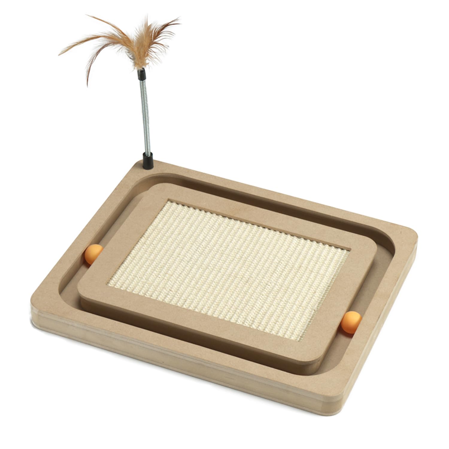 PEEKAB Cat Scratcher,Sisal Scratching Board with Track Ball Interactive ...