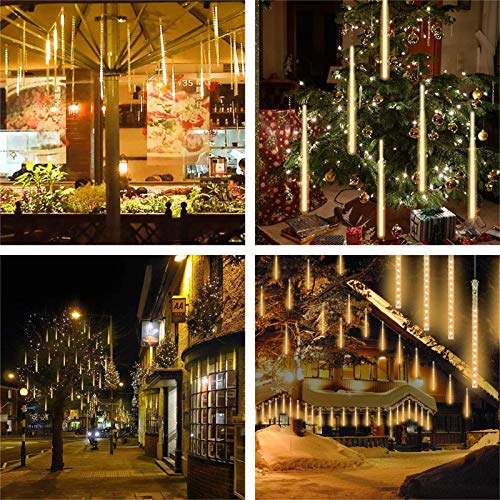 288-LED Meteor Shower Rain Lights, 8-Tubes Falling Rain Drop Icicle ...