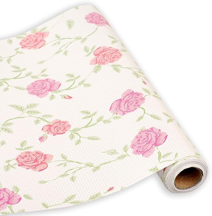 Amazon.com - GLOW4U Red Floral Contact Paper Self Adhesive Drawer Shelf ...