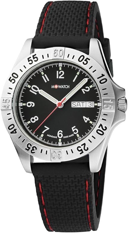 M WATCH Swiss Made Aqua Steel Men's Watch, Day Date, Luminous Hands ...