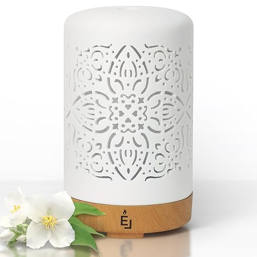 Earnest Living Essential Oil Diffuser White Ceramic Diffuser 100 ml ...