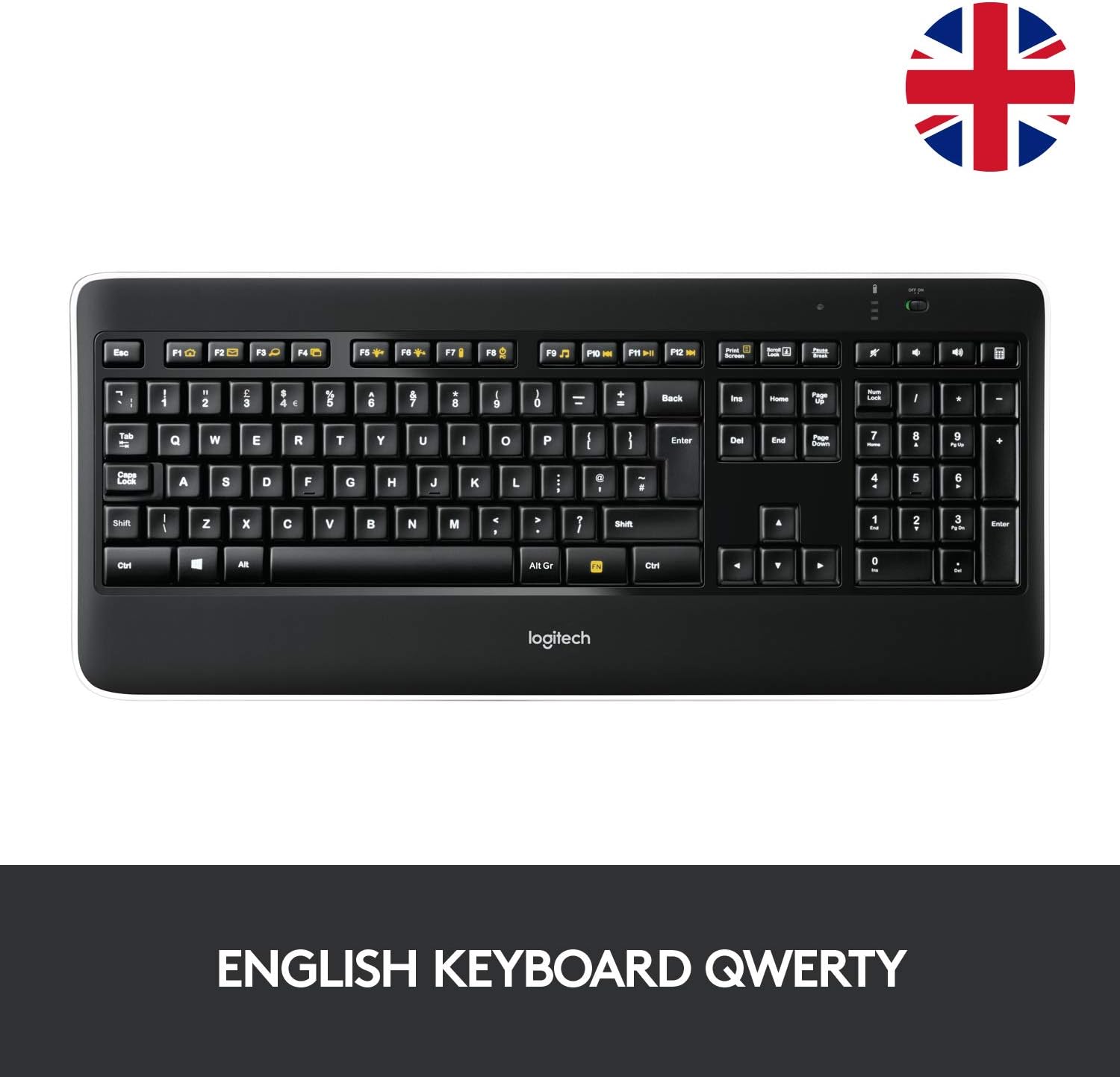 Logitech K800 Illuminated Wireless Keyboard, Black & M330 Silent Plus ...