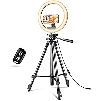 Weilisi 10" Ring Light with Stand 72'' Tall & Phone Holder,38 Color Modes Selfie Ring Light with ...