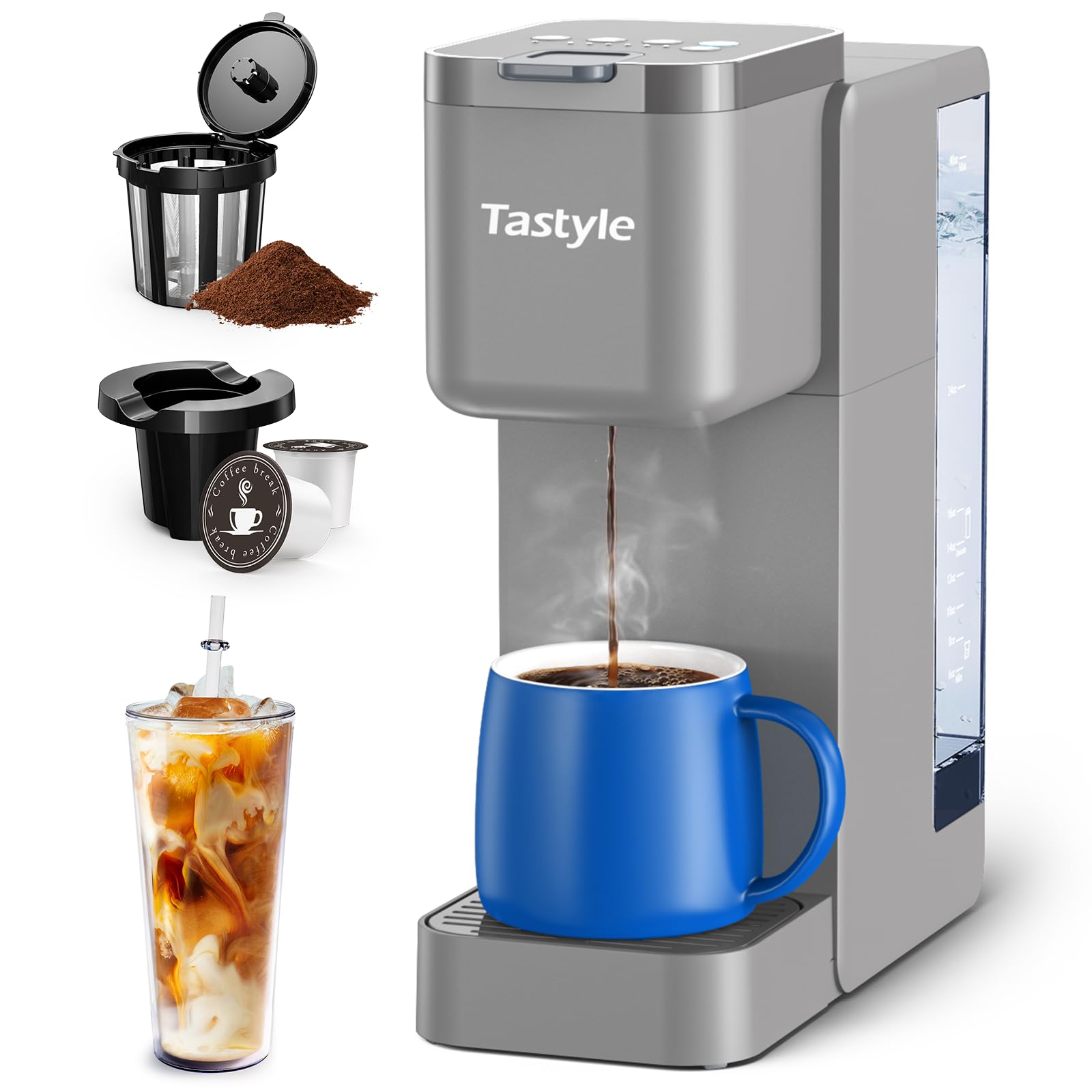 Tastyle Hot and Iced Coffee Machine, Single Serve Coffee Maker for K ...