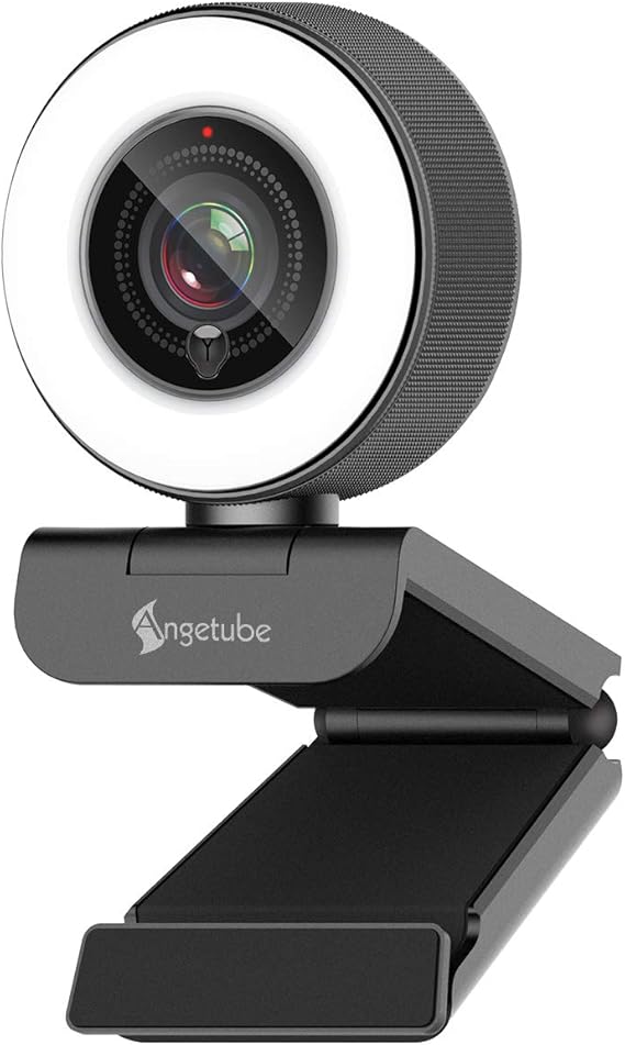 Angetube Streaming Webcam HD 1080P avec Anneau de lumière, 967 USB PC ...