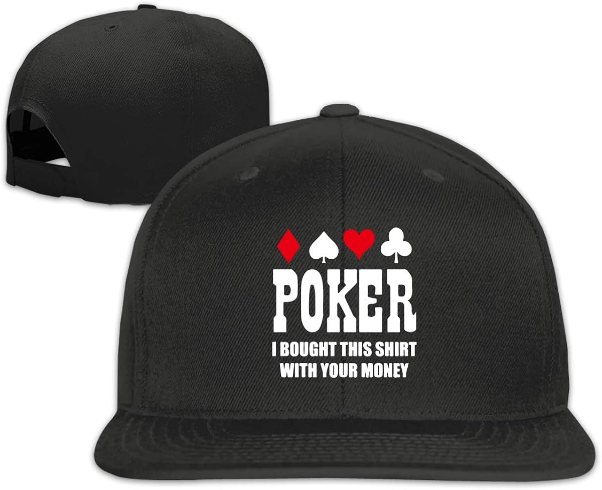 PINGCAP05 Funny Poker-1 Unisex Snapback Hats Adjustable Flat-Bill ...