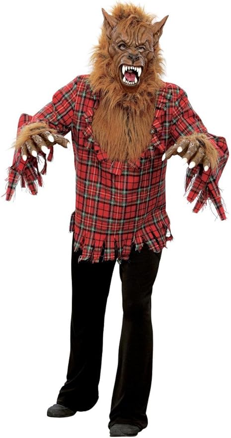 Amazon.com: Seasons - Werewolf Adult Costume - Large (40-42) - Brown ...