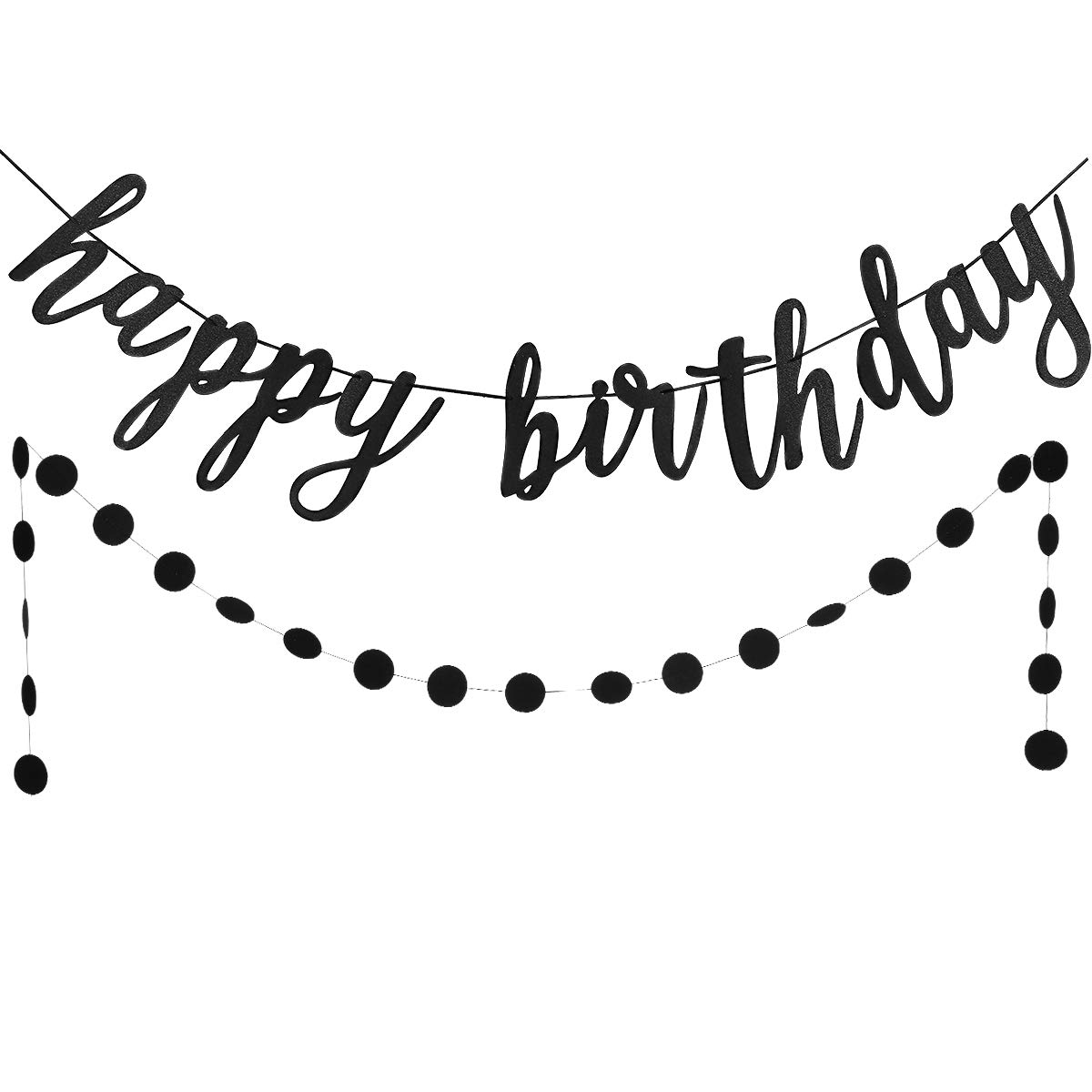Buy Happy Birthday Banner Black Glitter And Black Glitter Circle Dots buy-happy-birthday-banner-black-glitter-and-black-glitter-circle-dots