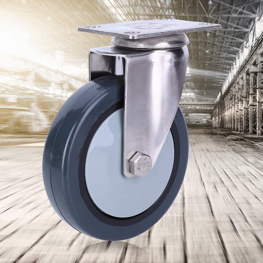 Plate Casters Caster Wheels Size : 2 inch Rubber Wheel 1.5/2/3/3.5/4 ...