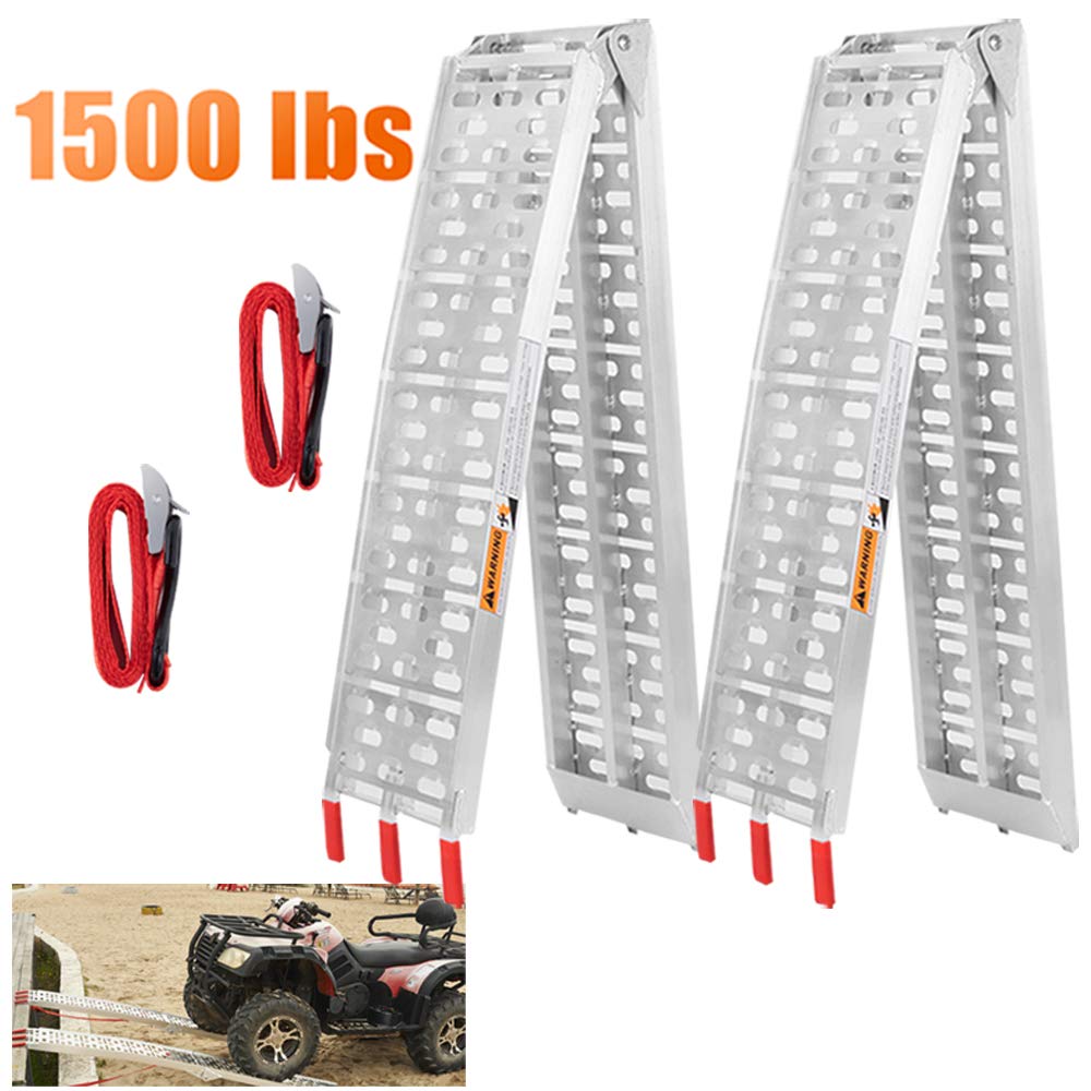 VENDAV ATV Ramps for Pickup Trucks 7.5 FT Aluminum Portable Ramps 1500 ...