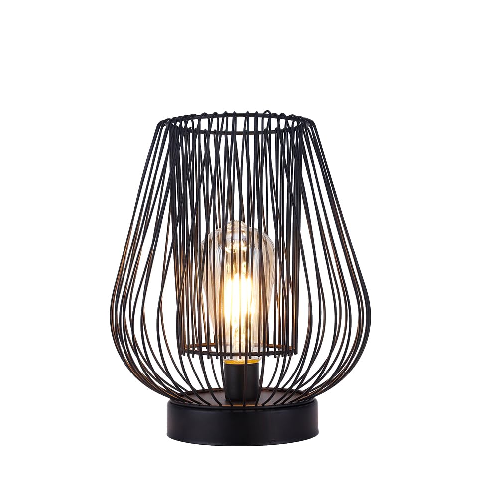 JHY DESIGN Large Cage Table Lamp Battery Powered,8''W x10''H Double ...