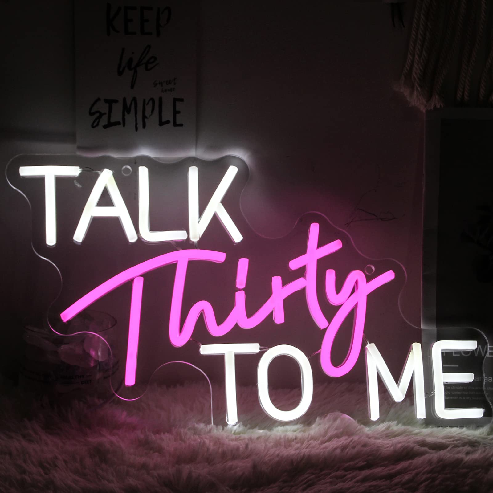 Jesalah Talk Thirty To Me Neon Sign Dimmable 30th Birthday Neon Light ...