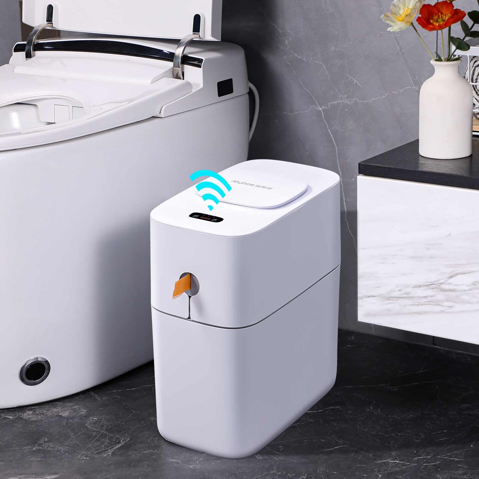 MOPUP Touchless Bathroom Trash Can, Automatic Garbage Can for Bedroom ...