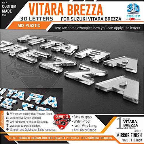 Buy CarMetics - HJ-TQL7-DEM5 Vitara Brezza 3D Letters for Maruti Suzuki ...