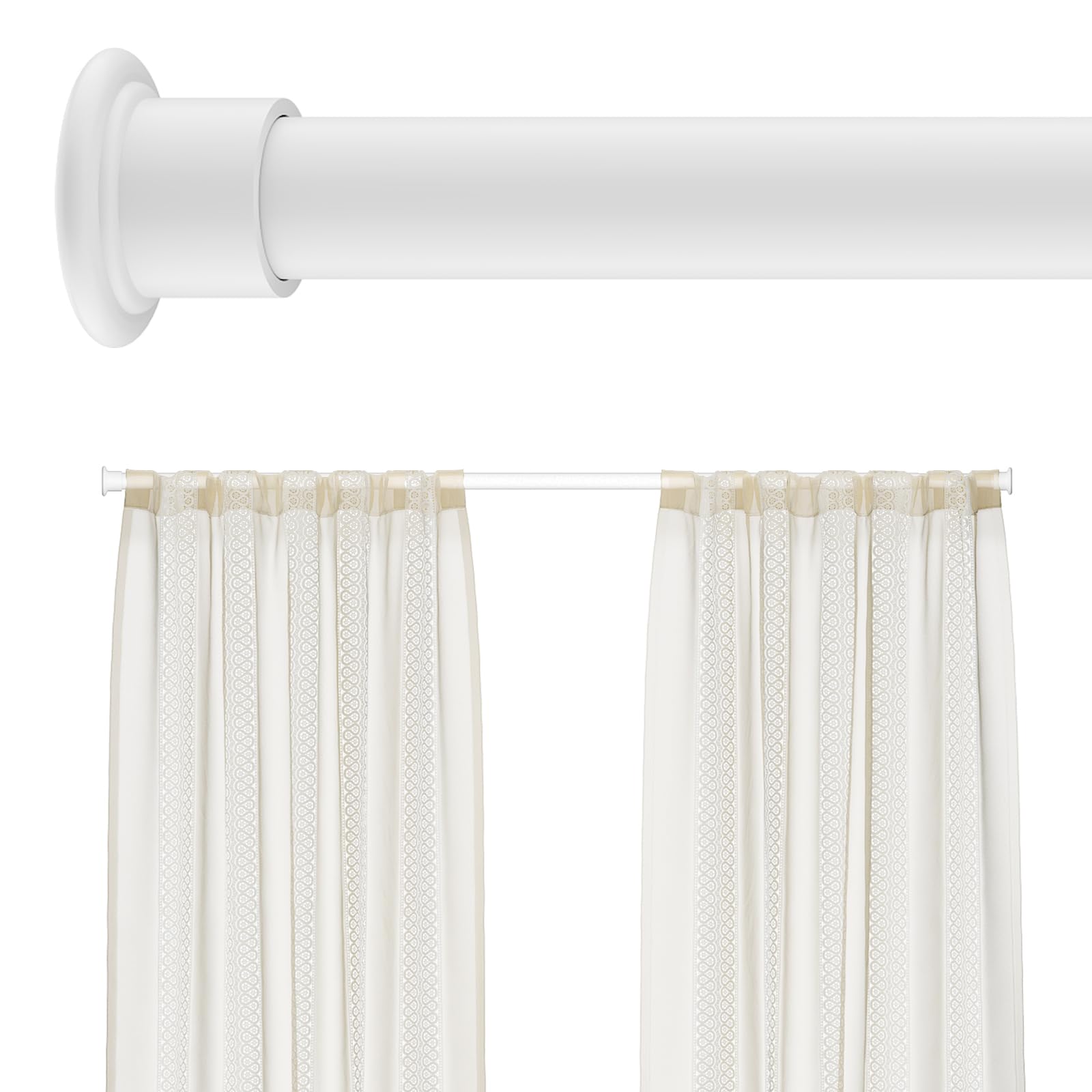 Tension Curtain Rod by EZFurni, 28 to 42 Inch, Adjustable Curtain Rods ...