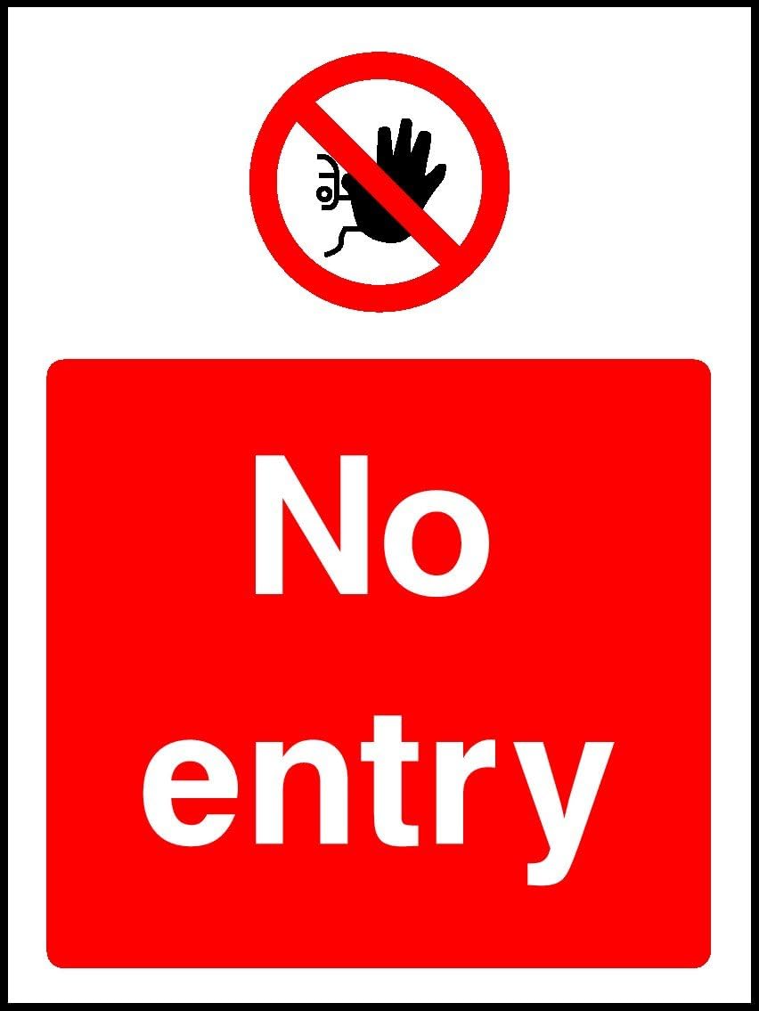 200mmx150mm No Entry Sign [Sticker Self Adhesive Vinyl] Business ...