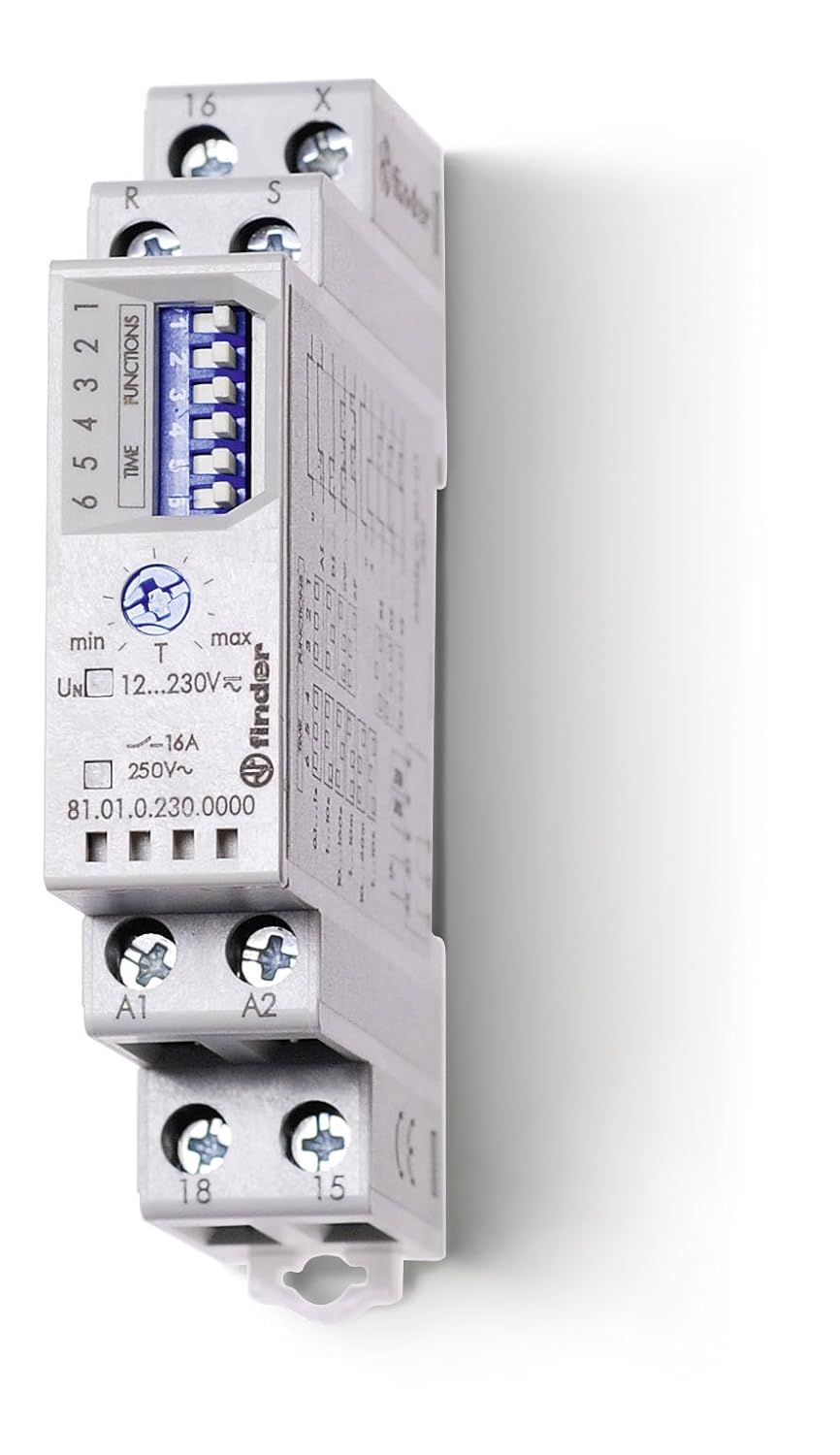 Finder 81.01.0.230.0000 SPDT 16A, 12V-240V AC/DC Coil, Multi-Function ...