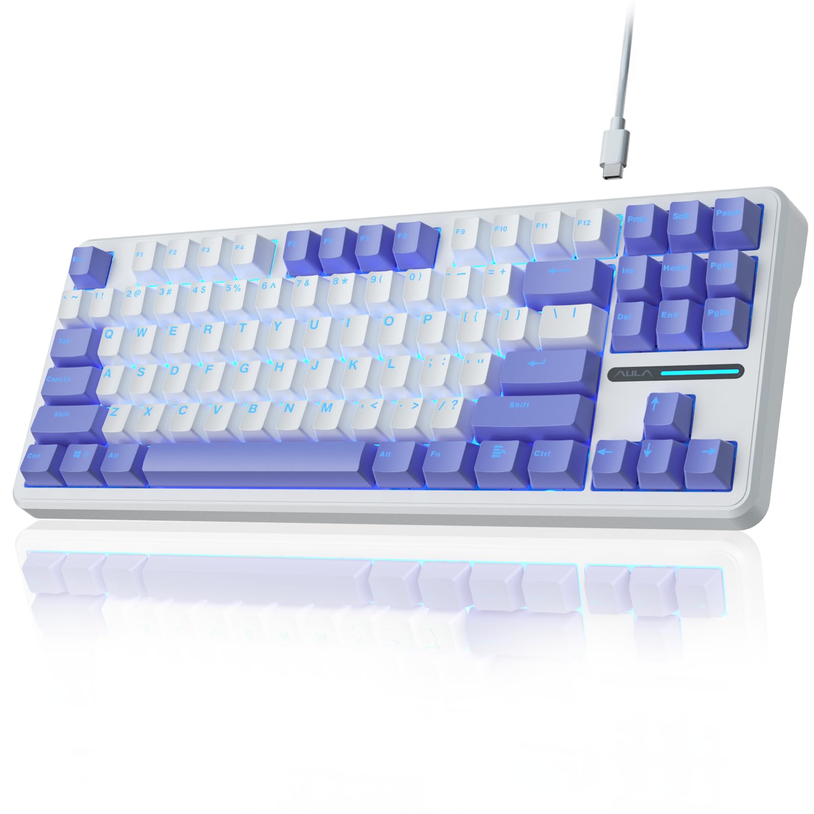 AULA F87 Wired Gaming Keyboard, 75% TKL Gasket Hot Swappable Custom ...