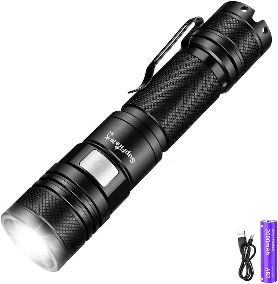 SuperFire A2 Zoomable Tactical Torch Rechargeable 850 Lumens LED ...