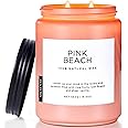 Amazon.com: M&SENSE Pink Beach Sands Jar Candle, 19.4oz Pineapple Coconut Scented Natural Soy ...