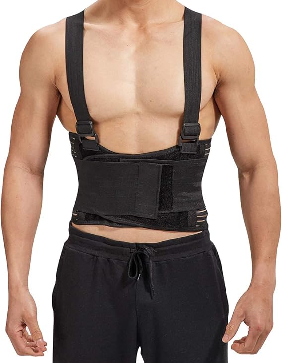 Industrial Work Back Brace | Removable Suspender Straps for Heavy ...